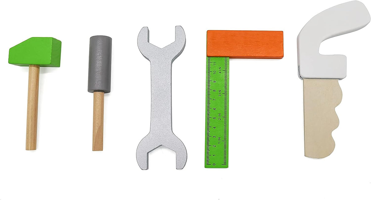 Kids Montessori Wood Workbench Tool Bench with Tools | Grey | 3 Years+ ...