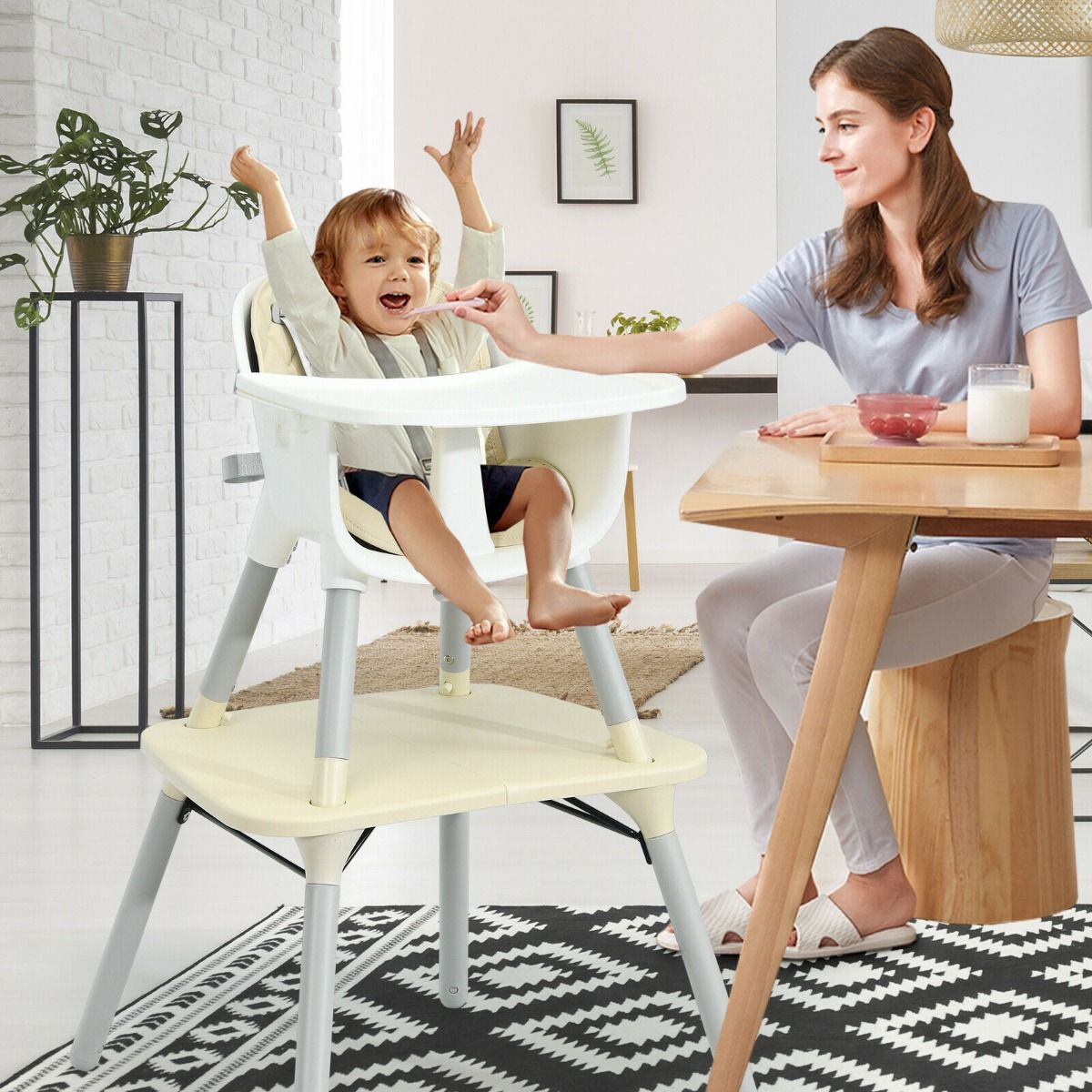 5-in-1 Combination Baby High Chair | Table & Chair Set | 6m - 5 years ...