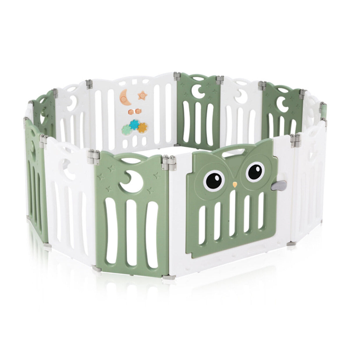 14 Panel Recycle Folding Baby Playpen Ball Pit | Modular | Sage Green ...
