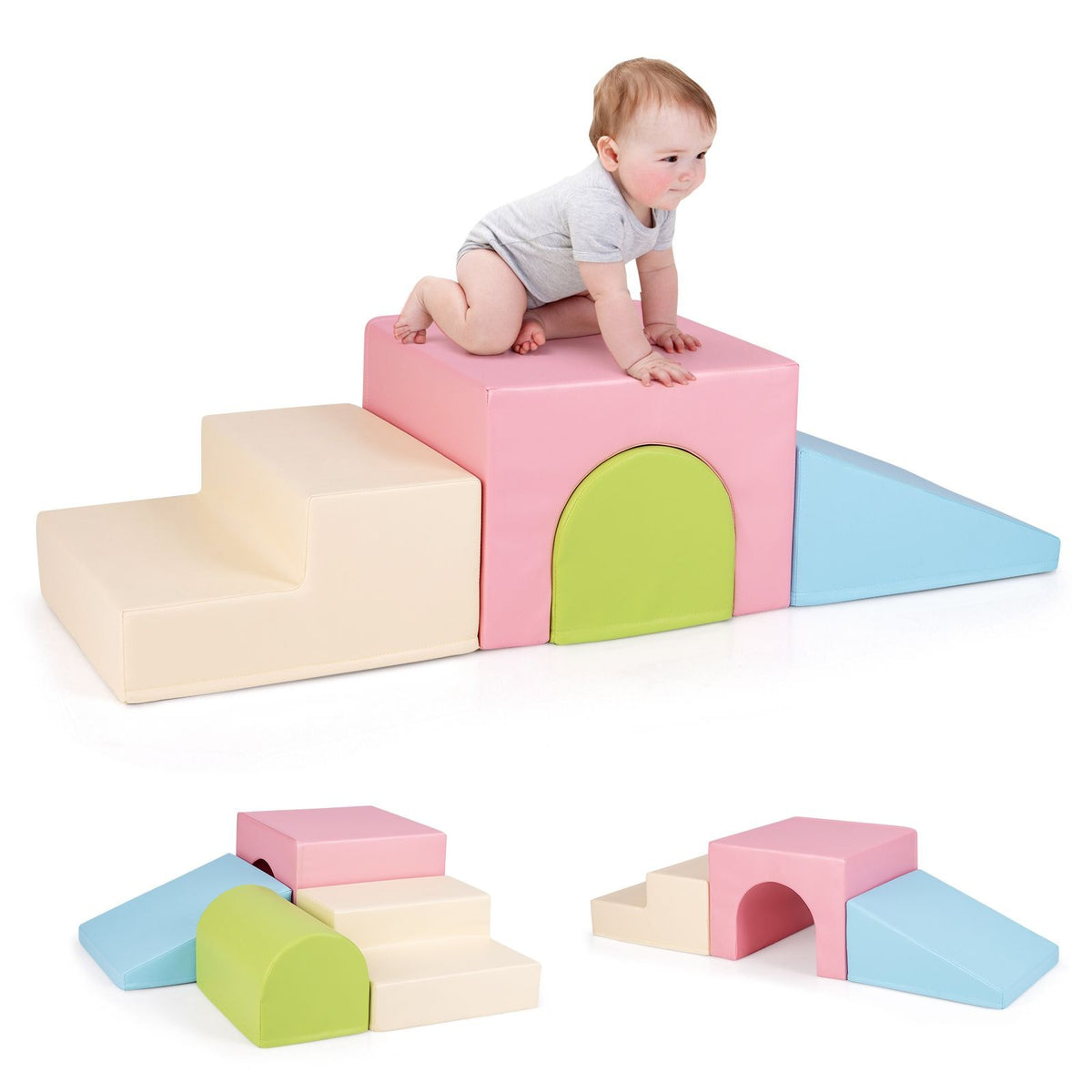 Montessori Soft Play Set | Soft Play for Home | Tunnel, Step & Slide ...