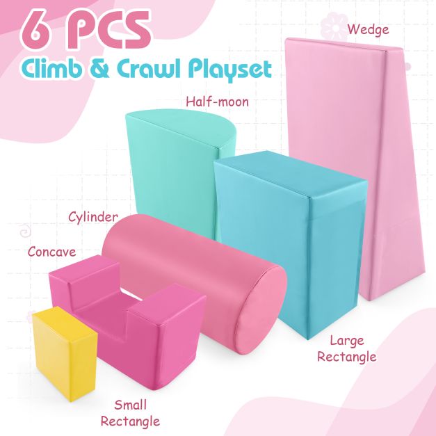 Montessori Pikler Soft Play Climb Slide Foam Set Pastel Macaron www.littlehelper