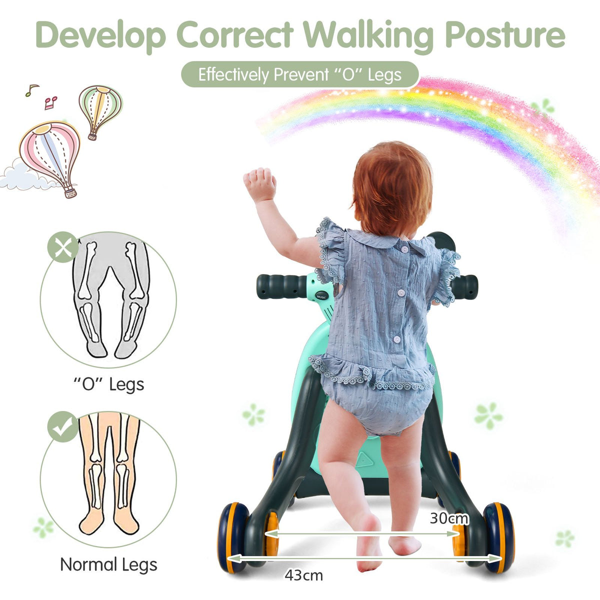 Montessori Baby Sit-To-Stand Push Along Walker | Lights and Ball Game ...