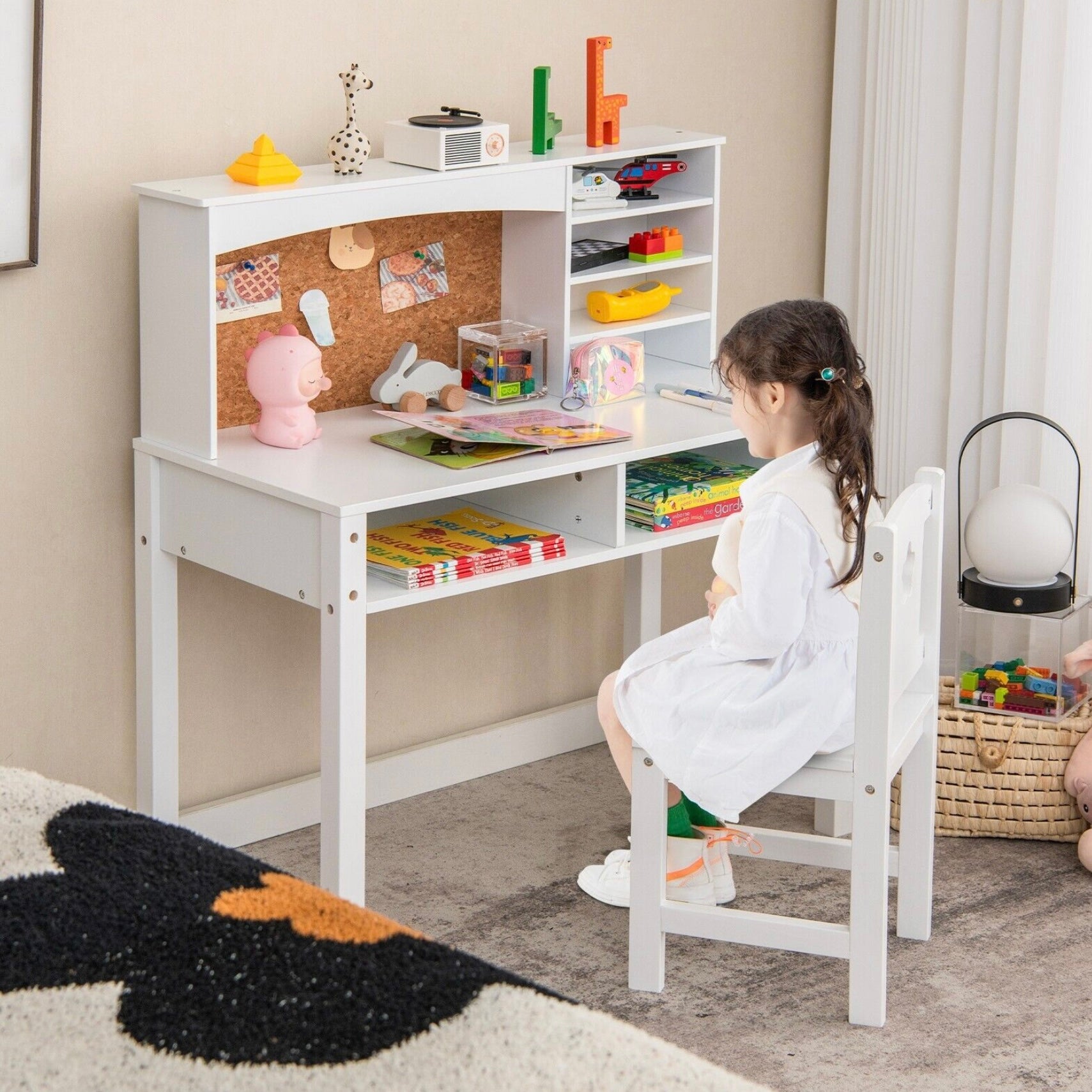 Montessori Space Saving Eco Conscious Desk Storage Chair White www.littlehelper