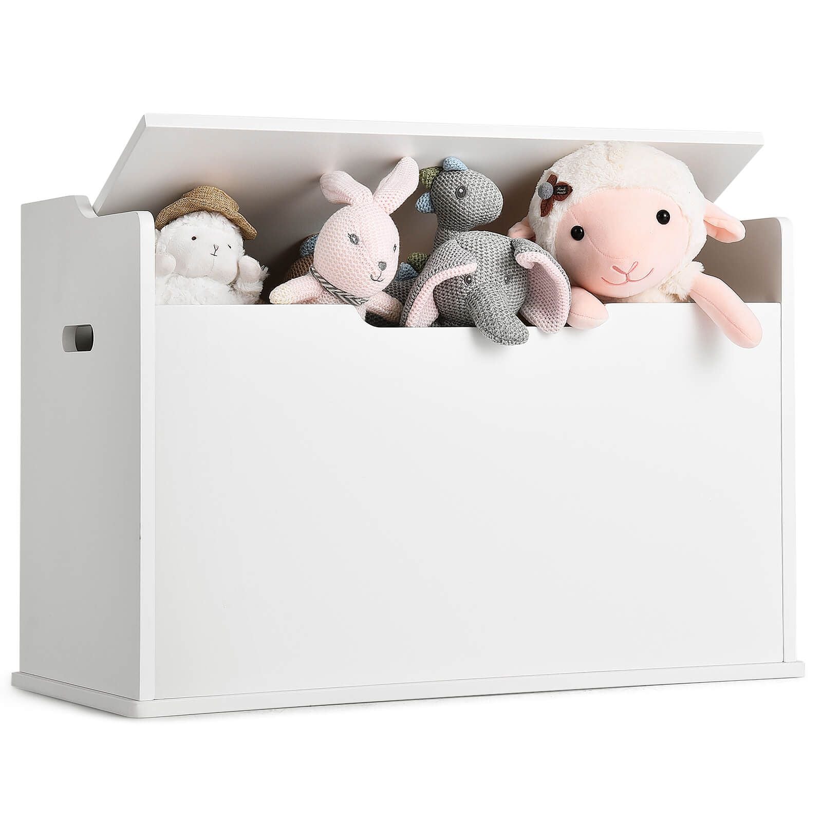 2 in 1 Kids Wooden Toy Box and Bench with Cushion Toy Storage Box www.littlehelper
