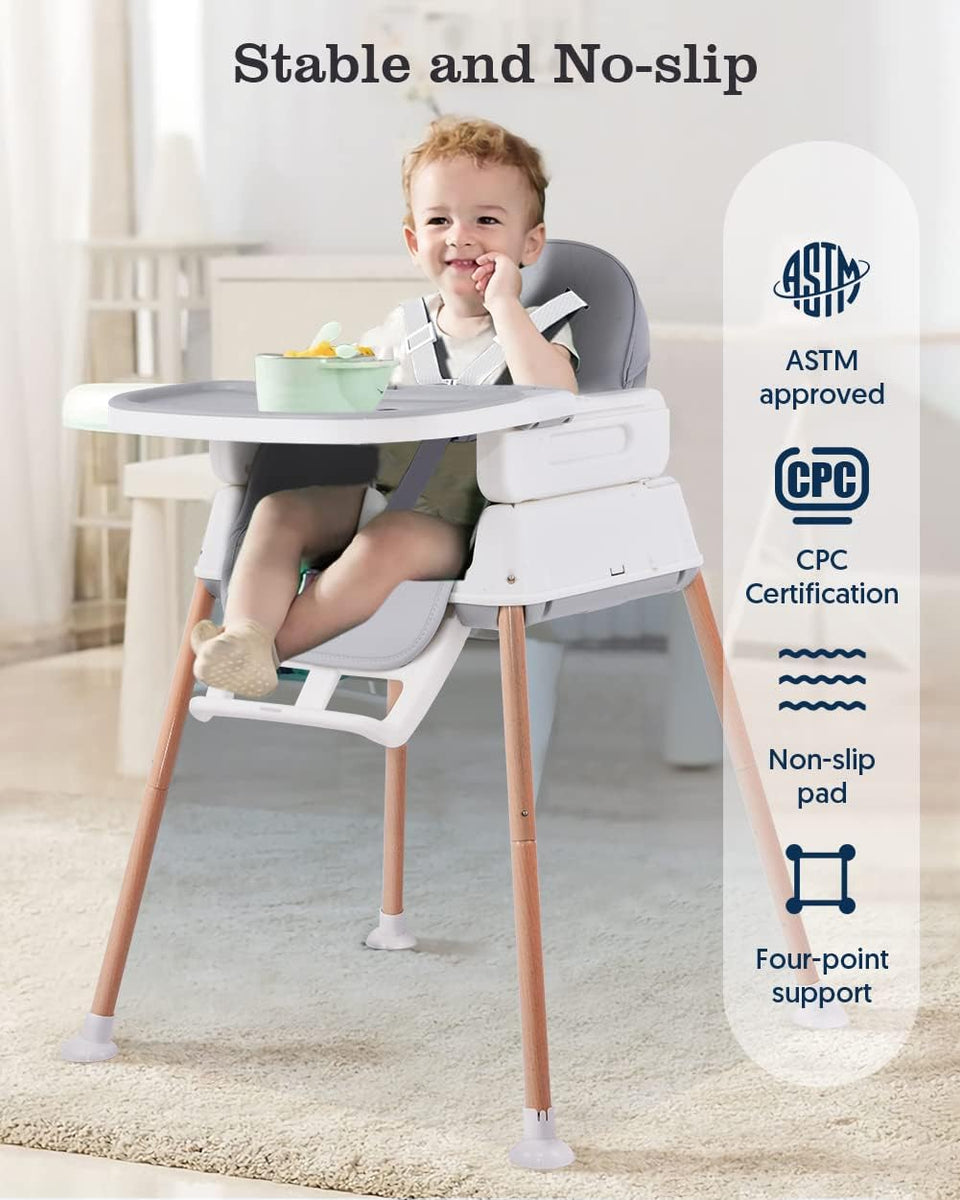 Infants 3 in 1 Multifunctional Highchair | Adjustable | Portable | Grey ...