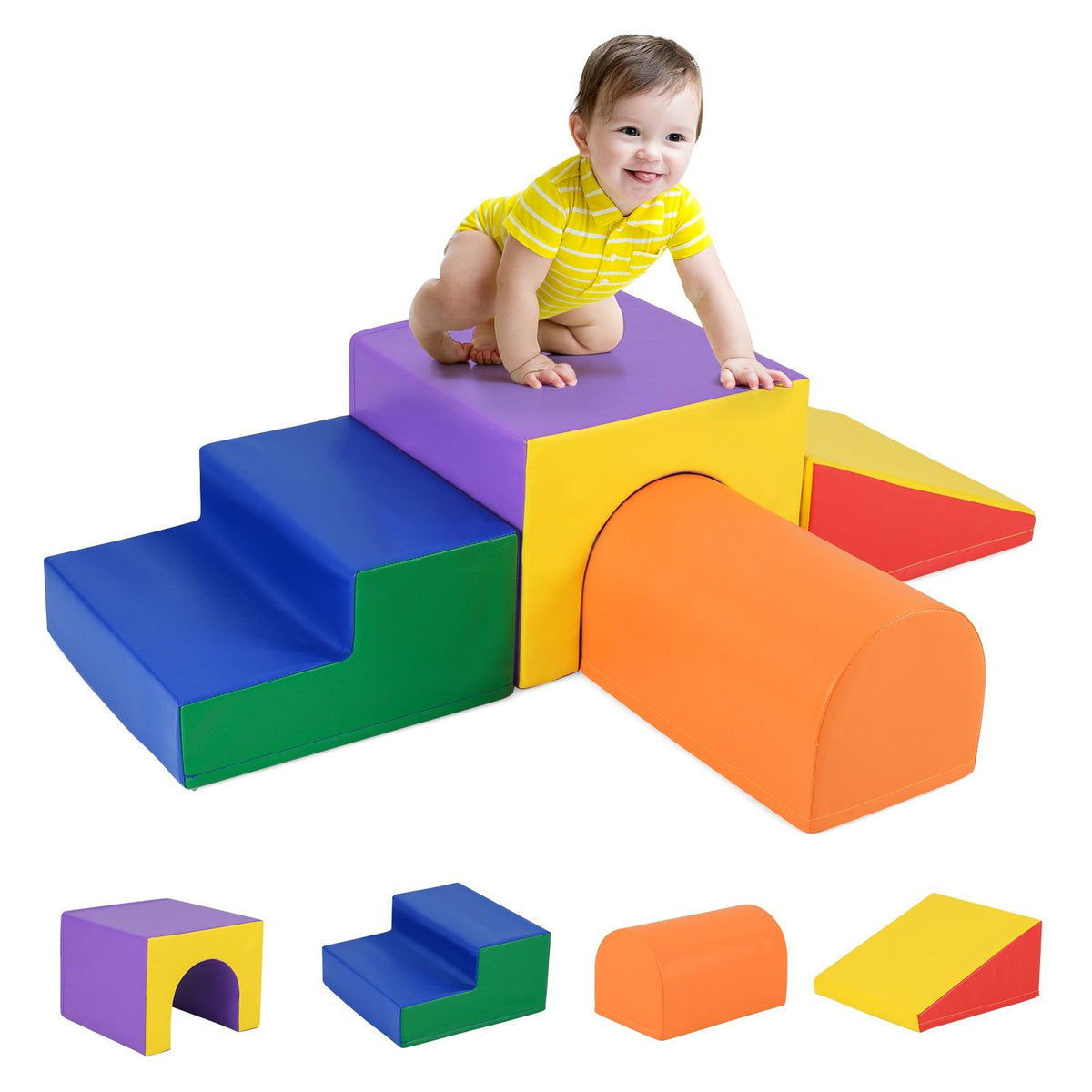 Montessori Soft Play Set | Soft Play for Home | Tunnel, Step & Slide ...