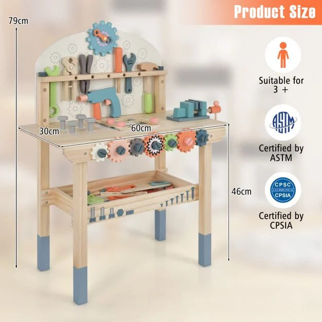 Montessori Eco Wood Childs Tool Bench | Childs Work Bench with Tools ...