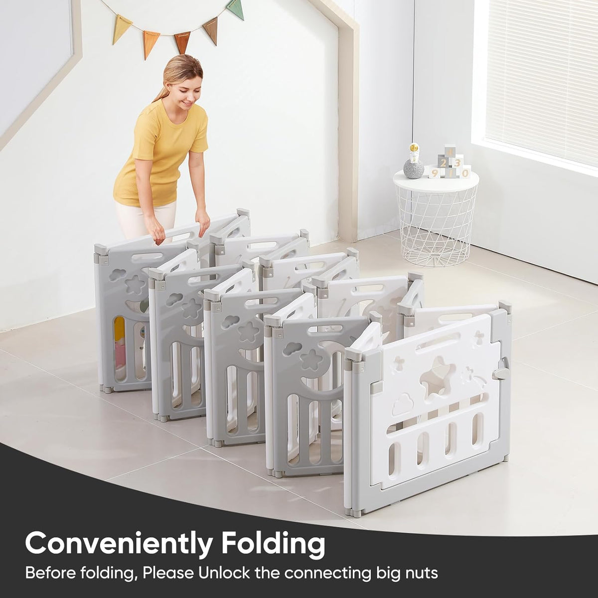 XXL 18 Panel Folding & Modular Baby Playpen Ball Pit | 1.9 x 1.9m – www ...