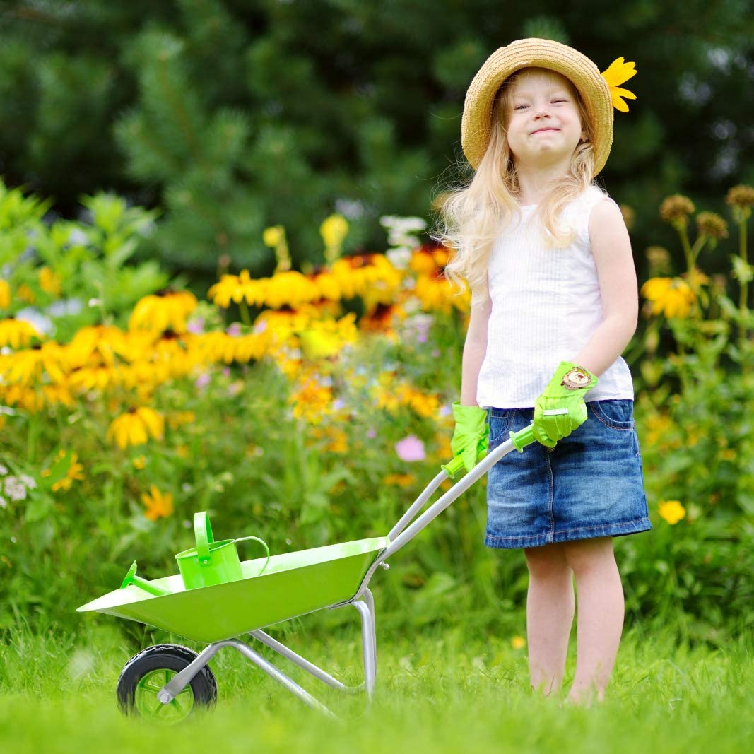 Montessori Rust-Resistant Wheelbarrow & Tool Kit | Green | 3 years+ ...