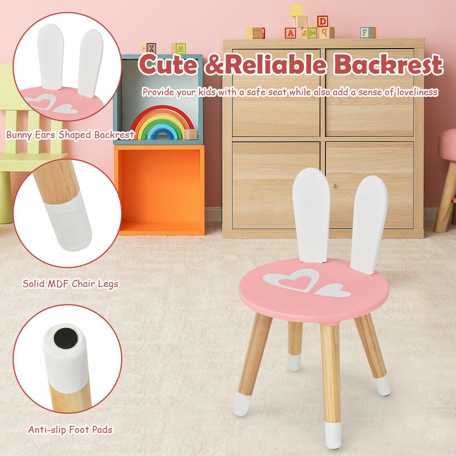 Kids Vanity Table Chair Set Dressing Table Mirror Drawer Pink www.littlehelper