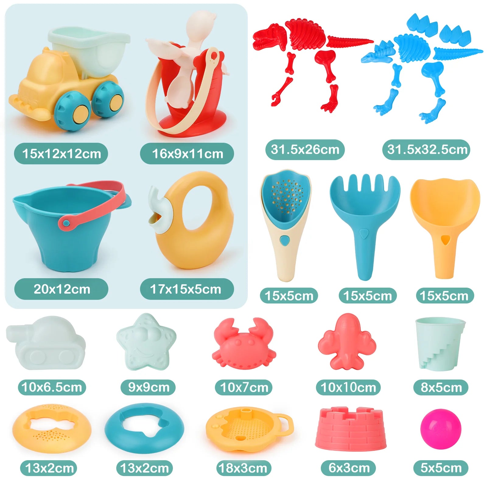 Deluxe Eco Bucket Spade Set Waterwheel Sand Beach Toys Pastels www.littlehelper