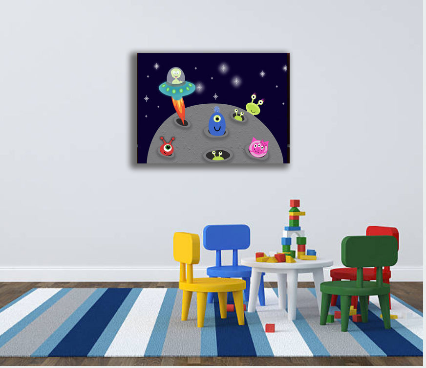 Playroom Wall Art Nursery Pictures Canvas Prints Aliens