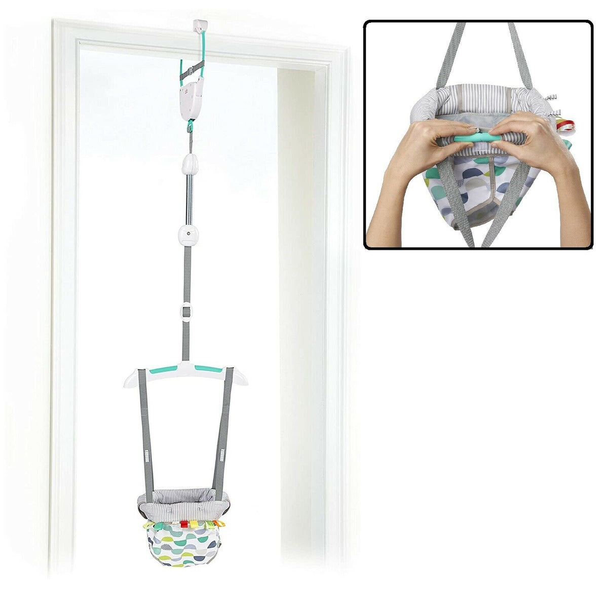Spine-Supporting Baby Door Bouncer with Tactile Taggies | 6-12 months ...