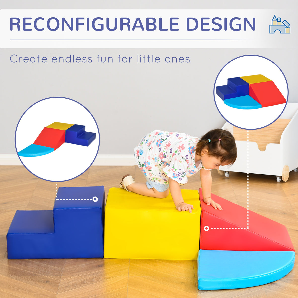 Indoor Soft Play Equipment | Montessori 4 Piece Foam Play Set | 12m ...